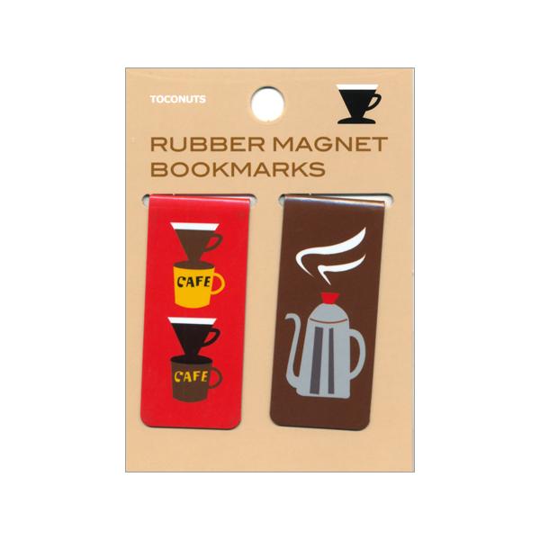 カフェデザインのマグネット式栞です。本や手帳のブックマークやインデックスとしてお使い頂けます。■3個入り■クリップサイズ：約64×24mm■台湾製