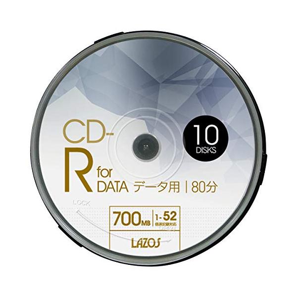CD-R 700MB for DATA 1-52倍速対応 1回記録用 ホワイトワイド印刷対応 10枚組 スピンドルケース入