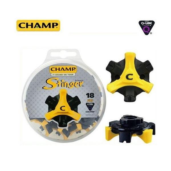 CHAMP スティンガー3 Q-LOK・芝や異物を噛みこまない先進のデザイン・快適性と耐久性に優れたソフトＴＰＵ素材・耐久性と強度に優れたレンチホール・”Ｃ”マークによる自動磨耗検知システムにより交換時期がわかります。・弾力性に裏付けられた...