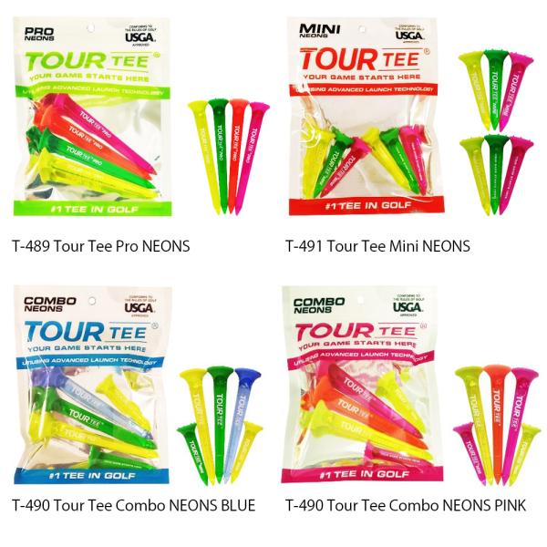 ツアーティー『ネオンシリーズ』新発売！お洒落感があり鮮やかなネオンカラーTour Tee Pro NEONS:長さ80mm（4本）Tour Tee Mini NEONS:長さ46mm（6本）Tour Tee Combo NEONS BLUE...