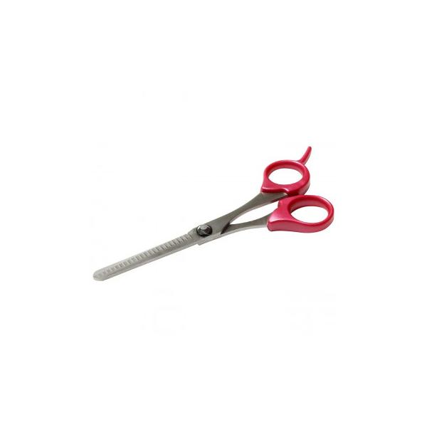 全体のボリュームを軽く仕上げ、カットした部分を自然にぼかしてくれる、散髪用ハサミです。