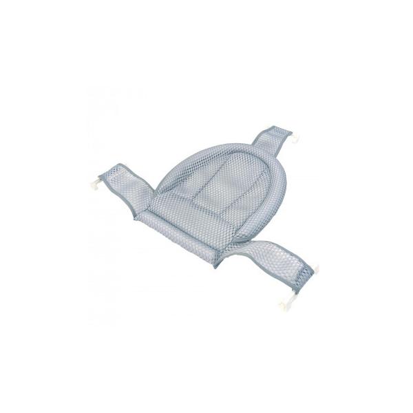 パパ、ママの手を支えるので沐浴がラクに行えます。やわらか素材で安心して使えます。3点フックでしっかり取り付けられます。ベビーバスのサイズに合わせて深さ調節が可能です。通気性のあるメッシュシートで、洗った後も早く乾きます。