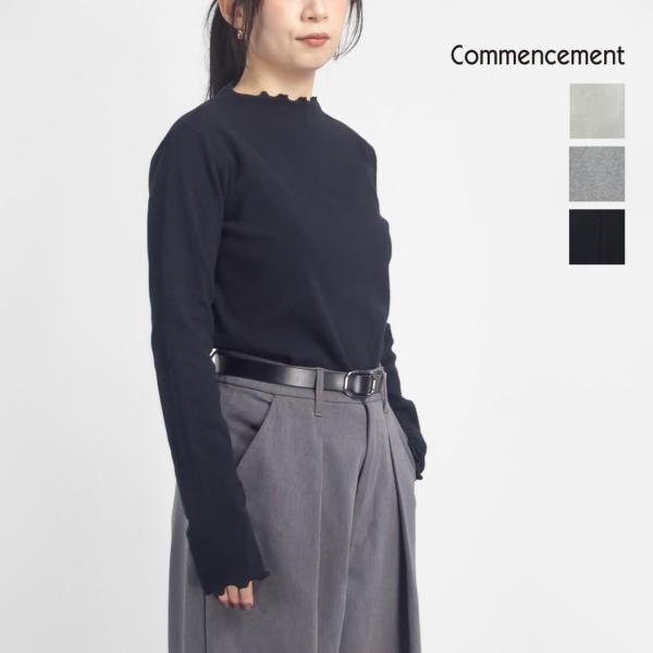 COMMENCEMENT（コメンスメント）より、女性らしさを表現してくれるディティールとほど良いフィット感のある長袖Tシャツをご紹介。◆実寸サイズ(FREE)/着丈64/身幅46/肩幅38/袖丈63◆素材：綿96％、ポリウレタン4％◆カラー...
