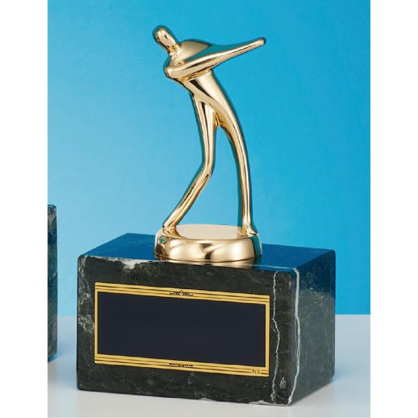 ゴルファーをモチーフとしたブロンズです。ゴルフコンペや大会などの表彰・記念品に最適です。装飾に紅白リボンを取り付けます（無料）。