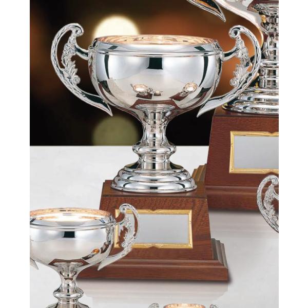 ゴルフ、サッカー、野球、各種スポーツ大会など表彰式で使われるカップです。優勝カップの持ち回り用や記念品に最適です。 木箱入りです。装飾に紅白リボンを取り付けます（無料）。