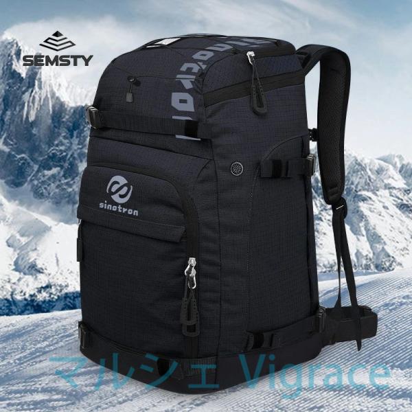 【商品詳細】  ブランド：SEMSTY       商品名：スノーボードブーツバッグ  商品サイズ：52.8cm*33.8cm*21.75cm、55L  カラー：ブラック、グレー         商品説明： ・【55L大容量と多機能ストレー...