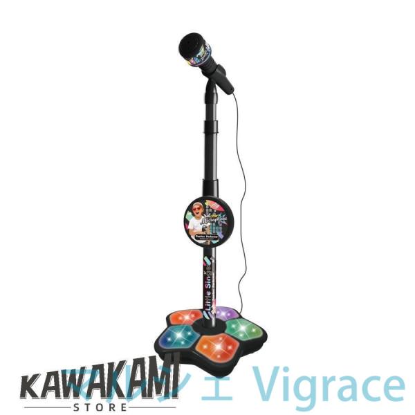 キッズスタンドマイク 子供用 カラオケマイク おもちゃ リアル 対応 音楽プレイヤー スマートフォン 接続 カラオケ機器 誕生日プレゼント