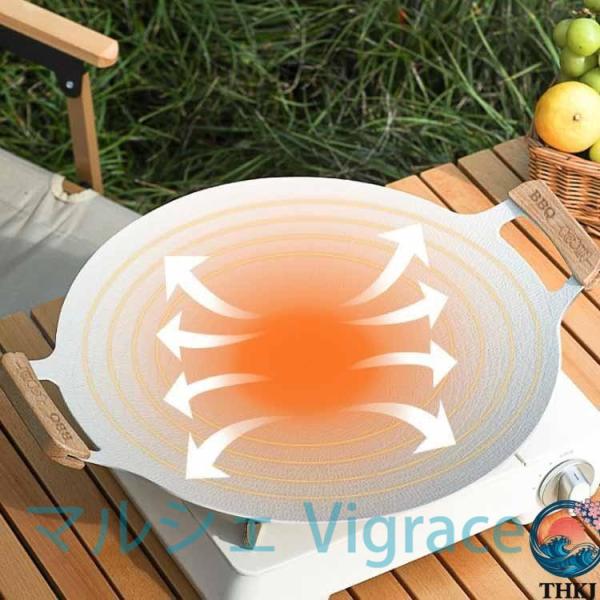 マルチ グリドル パン 鉄板 IH対応 ラウンド 丸型 グリルプレート フライパン グリル キャンプ 家庭 アウトドア 焦げ付きにくい グリル