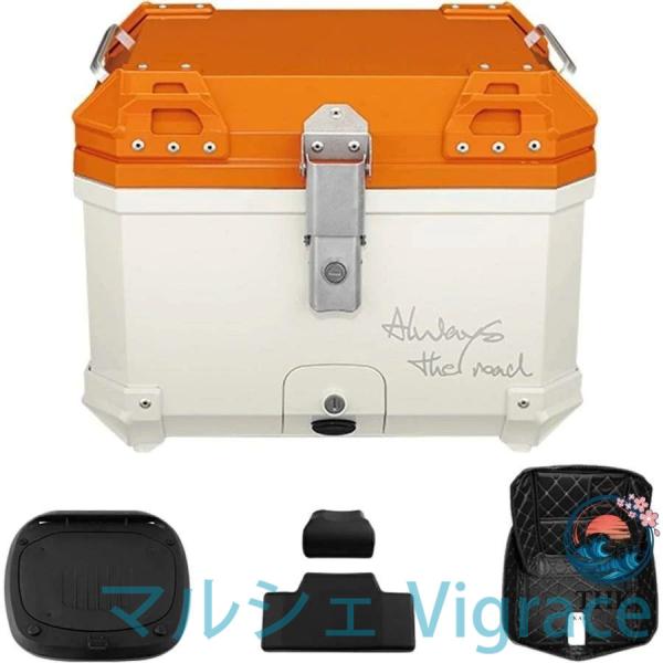 高強度材料：トップボックスはABS材料を採用し、材質は硬く、二重密封、防水防塵。そして良好な耐高温性と耐摩耗性を持っている。取り外し可能裏地：内部に取り外し可能な合成皮革断熱綿裏地を備え、荷物に緩衝保護を提供する。服、靴、ヘルメット、修理バ...