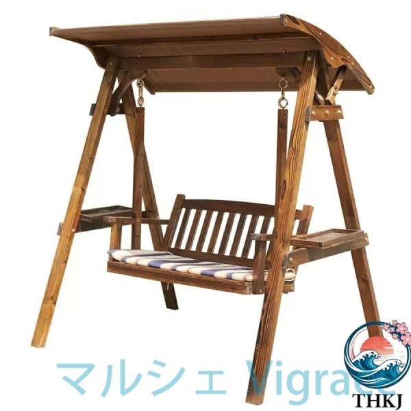 ? 2つのポーチスイング：頑丈なスチール製スプリングロックにより、当社のブランコ木製は300KGの重量に耐えることができます。 2 人で快適にスイングして一緒にリラックスできる十分なスペースを備えたスイング ベンチは、スタイリッシュにリラッ...