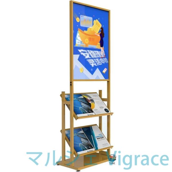 【頑丈で安定したラック】マガジンブラケットは耐久性のある金属鉄製で、強度が高く、オープンデザインなので本を簡単に取り出せます。 ? 【最大限の露出】上部の大きなスクリーンは写真を宣伝し、下部には情報や本を置くことができます。スクリーンサイズ...