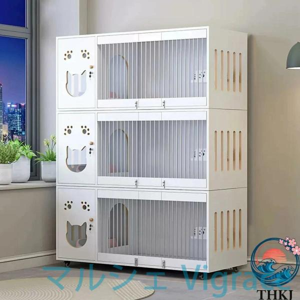 ? 滑らかな表面: すべてのボードは、滑らかでバリのない表面になるように研磨されており、猫を傷つけません。? 多用途の可動性: ブレーキ付きの 2 つを含む 4 つのユニバーサル ホイールを装備した当社の キャットケージ 木製 は、便利な可...