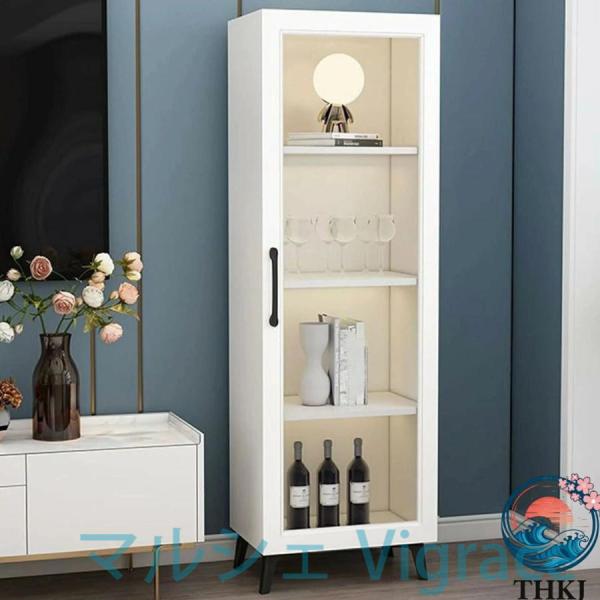 ? 高品質無垢材と強化ガラス：厚みのある無垢材フレームと高強度強化ガラスを使用。耐腐食性耐摩耗性に優れ、全体の透明感を高め、収納力もアップ。ガラスと無垢材の絶妙な組み合わせで、実用性とユニークなデザインを両立。? スペース効率を最大化：ユニ...