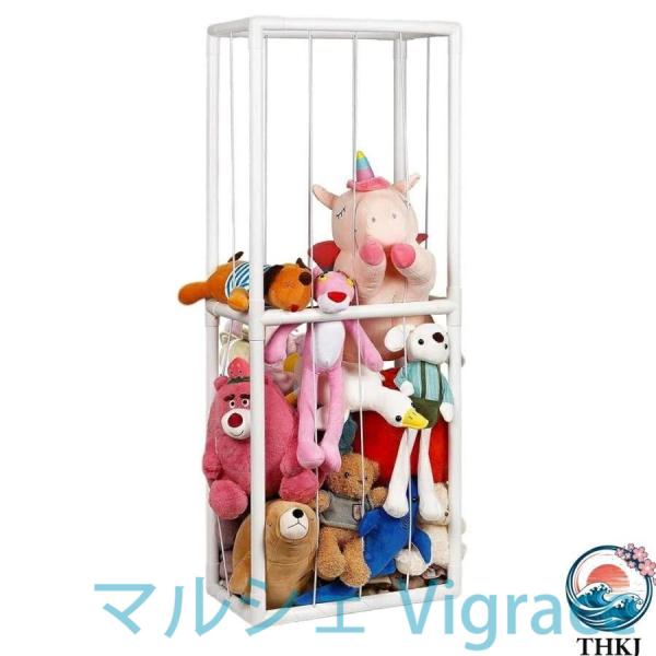 【人形収納ボックス】お人形さんの家をお探しですか？巨大な物置スペースは、子供が収納を好きになるのを助け、私たちの部屋をもっときれいにして、物を手に入れるのに役立ちます。【周囲は弾性ロープ】可撓性弾性ロープはおもちゃ小屋の高さに沿って運行し、...