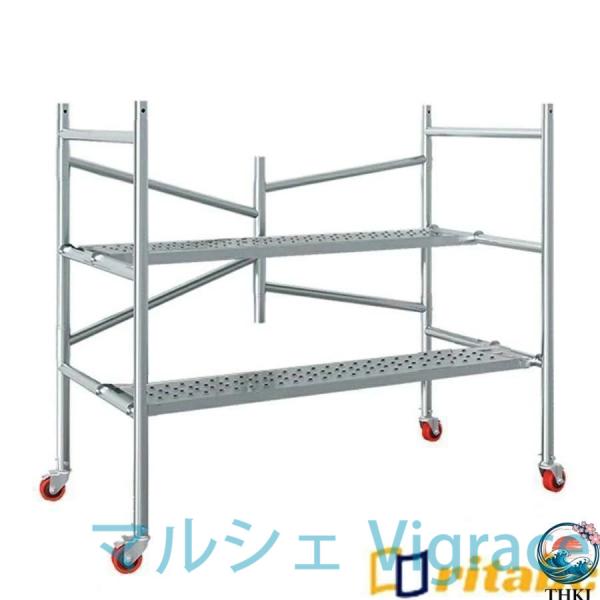 足場 高所作業台 500kg 足場台 足場板 作業用踏台 作業台 折りたたみ 移動足場 ステップ 踏台 作業 折りたたみ足場 高所 移動 式 可搬式作業台 足場用 作業台折＃ご注意：大型商品の運輸中による少し傷や凹みなど状況がある恐れがござ...