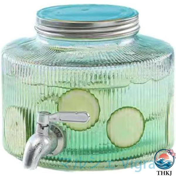 【高品質素材】:ドリンクサーバーは高ホウケイ酸ガラス、清潔で透明、高温、酸およびアルカリに耐性があり、無鉛で無毒で、口が広いデザインで、清掃が簡単で、【蛇口デザイン】ドリンクサーバーは304ステンレス鋼蛇口デザイン 便利で迅速に使用。優れた...