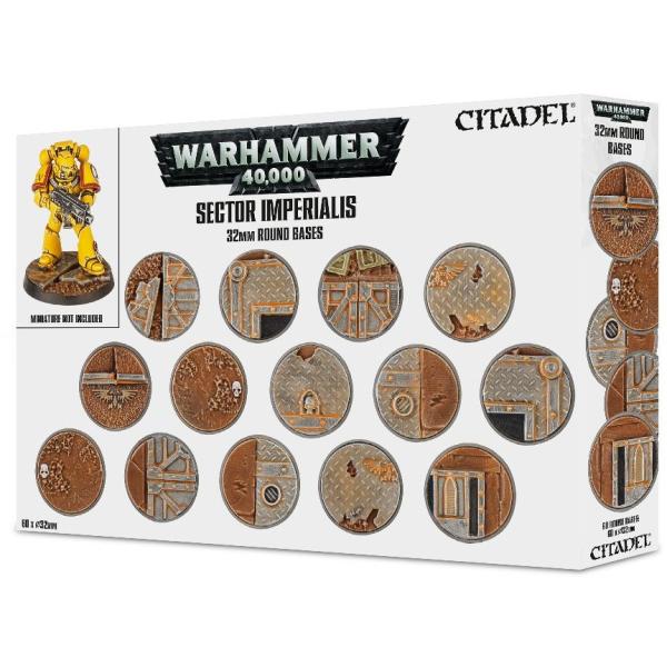 【新品未開封のメーカー正規品です】ゲームボード「セクターインペリアリス」に合わせて設計された、細部まで作り込まれたプラスチック製のベースは、Warhammer 40,000 コレクションの歩兵に理想的です。32mmラウンドベースが60個入っ...
