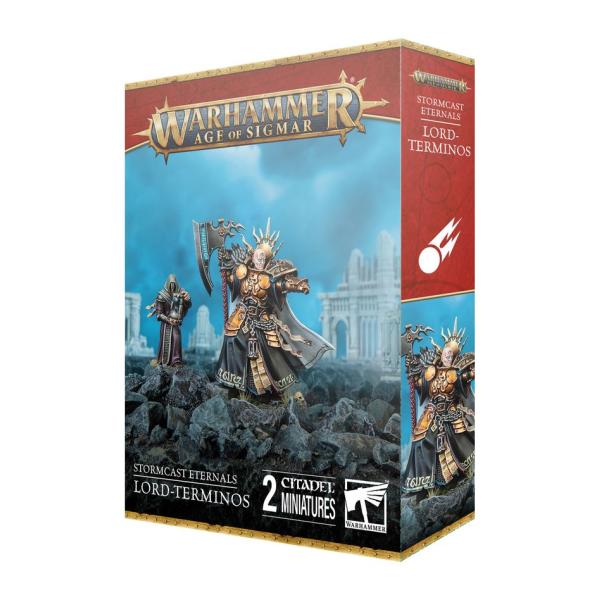 【新品未開封のメーカー正規品です】ゲーム「ウォーハンマー：エイジ・オヴ・シグマー」ストームキャスト・エターナルの勢力のヒーローユニットのシタデルミニチュア2体。ロード・テルミノス1体とメモリアン1体を収録。頭部や武器などのオプションパーツも...