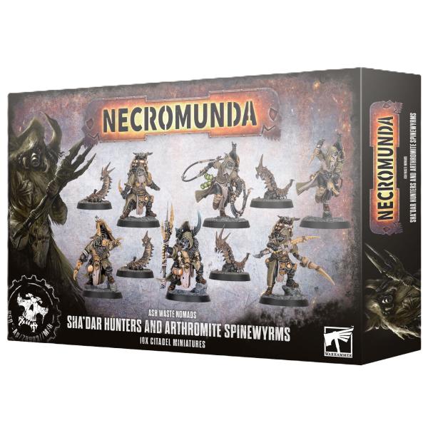 【新品未開封のメーカー正規品です】ゲーム「Necromunda」アッシュウェイスト・ノマドの勢力の近接戦と襲撃に有効なユニットの新シタデルミニチュア10体。Sha'dar Hunters 6体とArthromite Spinewyrms 4...