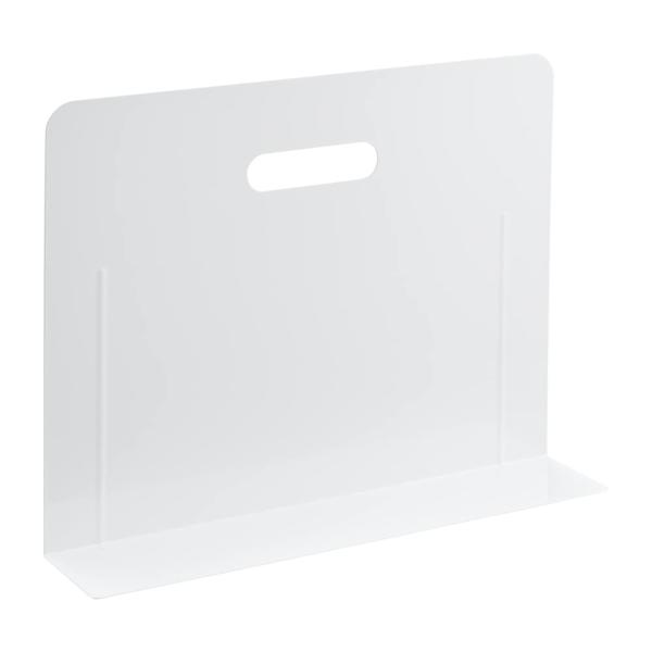 カラー：ホワイトサイズ：特大スタイル：スーパーワイドタイプ【特長】キャビネットの奥行きに対応するスーパーワイドタイプのブックエンド。【寸法】幅80mm×奥行390mm×高さ299mm 【重量】1015g【色】白【仕様】底部マグネットシート付...