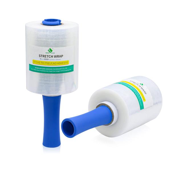 サイズ：幅127mm x 長さ305m【商品名】ストレッチフィルム(2 ロール + 2 ハンドル)。【仕様】 幅127mm×長さ305m /巻 、 厚み 23μ(23ミクロン) 。1ケース2ロール入り。 1ケース重量 ：約0.8KG。【高品...