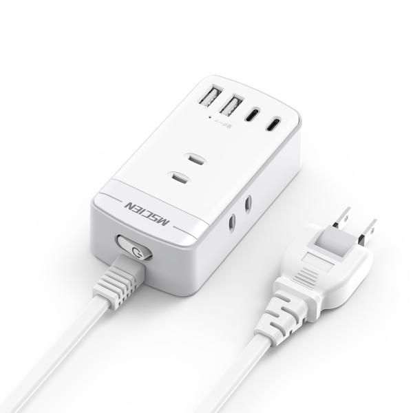 サイズ：2M【一台七役】：3個AC差込口、2個USB-Cポートと2個USB-Aポートがある電源タップです。3面にはAC差込口が1口ずつあり、配線がスッキリです。【スイッチ付き】：一括スイッチが付いており、接続した機器の電源を一度にオン/オフ...