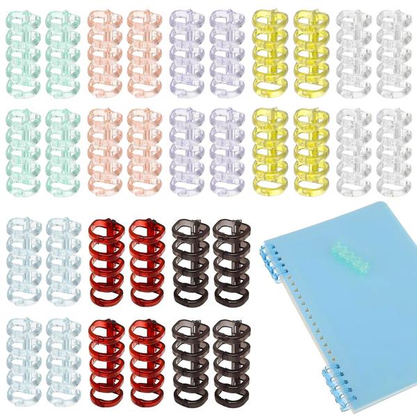 カラー：A・豊富な色と実用性・32個の活用が可能な活ページリング（外穴径15mm、内穴径約13mm、穴間隔約6mm、高さ約42mm）で、A5/A4/B5用紙整理に最適。8種類の明るい色バリエーションで、色々なシーンに合わせて使えます。・?高...