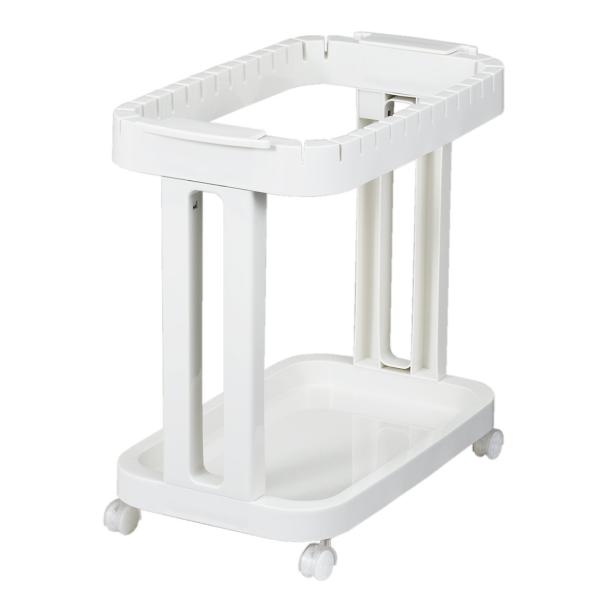 カラー：ホワイトサイズ：幅28×奥行48.5×高さ47cmスタイル：レジ袋ホルダー キャスター付サイズ:28×48.5×高さ47cm本体重量:1.2kg素材・材質:本体=ポリプロピレン、キャスター=ポリプロピレン ポリカーボネイト生産国:日...