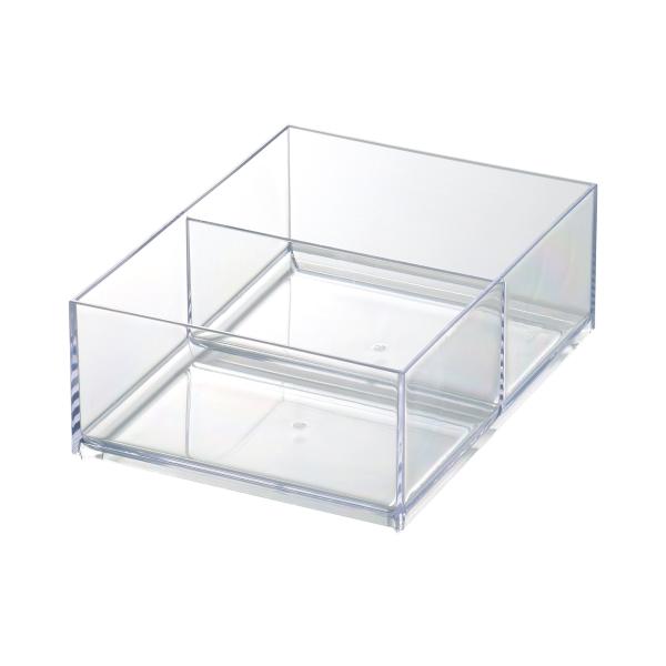 カラー：クリアサイズ：深 S 2分割本体サイズ:約W11.5×D15.4×H5.7cm生産国:日本素材:スチロール樹脂小物収納に便利水洗いOK