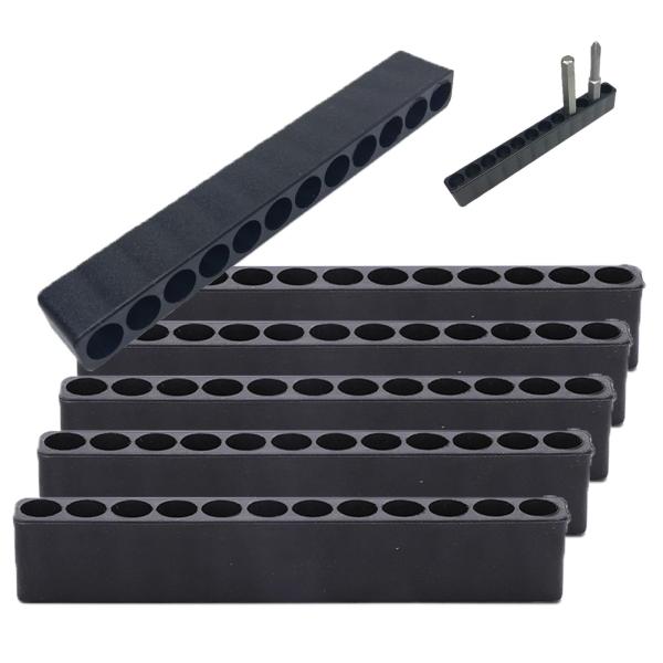 カラー：黒色【製品パッケージ】六角レンチビット収納ボックス*6個入り、サイズ：長さ98.5mm、高さ15mm、穴径6.35mm。