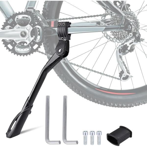 カラー：シルバー【高品質素材】バイクキックスタンドは肉厚アルミ合金製。自転車の三脚構造は35kgの強力な耐荷重を持っています。非常に耐久性があり、損傷、錆、腐食、防水が容易ではありません。【調整可能なデザイン】高さ調整可能な自転車キックスタ...