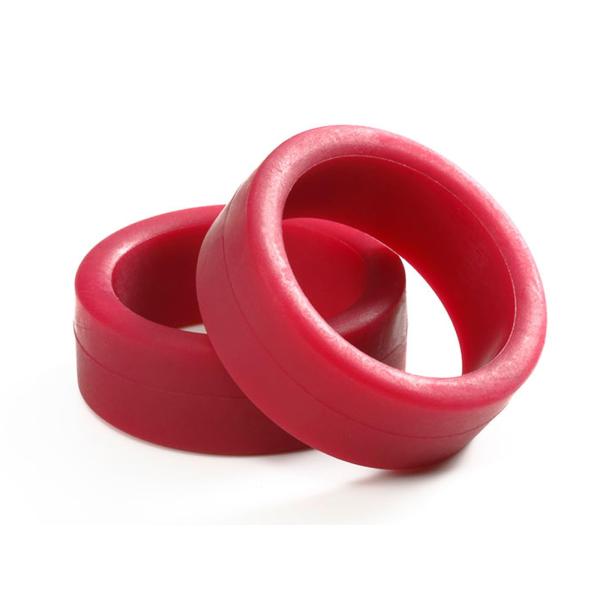 カラー：マルーンスーパーハードタイヤよりもさらにグリップを落としたタイヤですフロントタイヤに装着しマシンの回頭性を高めたり、左右のどちらか片側だけに装着すれば、内輪差による走行抵抗を滑ることで打ち消したり、リヤタイヤに装着させてジャンプ時に...