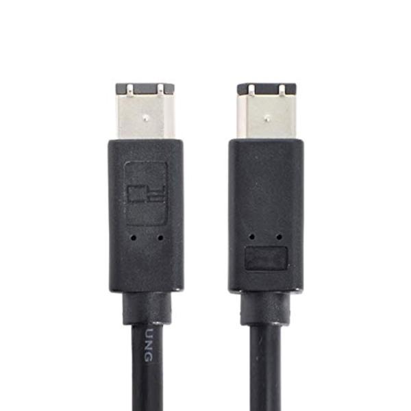 カラー：ブラックスタイル：6ピンオスから6ピンオス。NFHK FireWire 400 IEEE1394 6ピン男性から雄ケーブルPCケーブルFireWire 400へ400 6ピンツイストペア構造とトリプルシールドにより、クロストークが減...