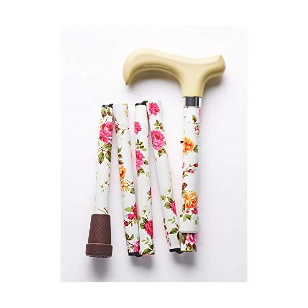 カラー：カントリーローズ（アイボリー）サイズ：1個 (x 1)【軽量で持ち運びに便利】折りたたみ式（5段）かばんに入る大きさ、重量約275g【サイズ調節可能】約82cm~約89.5cmまで調節が可能 (適応身長：約 158cm~173cm)...