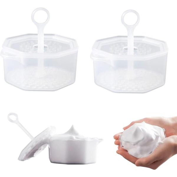 カラー：白【手動洗顔料】洗顔料1パック2個。カップ、カップカバー、通気気泡プレス、ハンドルはすべて独立した部品です。耐用温度範囲は−20℃〜120℃である。【高品質材質】本洗顔料は高品質PP材質を採用し、丈夫で耐久性があり、透明で明るく、使...