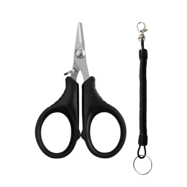 カラー：黒*スプリングコード【商品詳細】釣り ハサミ、わずか20gの軽量設計で、サイズは95×60mm。コンパクトで収納しやすく、オプションでスプリングコードまたはストレッチクリップを選べます。落下を防ぎ、必要な時にすぐに手に取れます。【商...