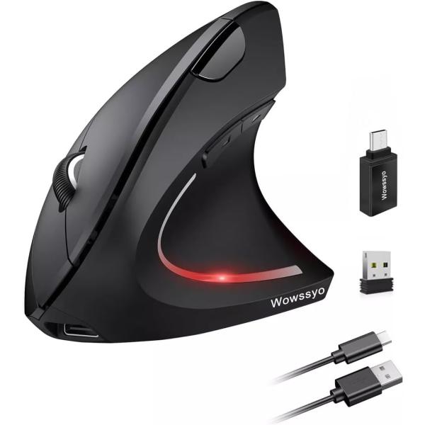 カラー：深〓?こんにちは、Wowssyo ブランドのエルゴノミクスマウスへようこそ。このマウスは手首の疲労を軽減し、快適な操作感を提供します。?マウス：従来のケーブルなしでどこでも使用できる充電式マウスです。?人間工学と快適さ：このアップラ...