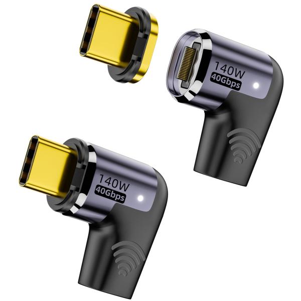 スタイル：140W L字型1個入り(磁気)?【アップグレード140W】：USB Cマグネットアダプターは5V/3A-28V/5A、最大140WのUSB電力供給を実現でき、お使いのデバイスに最速の充電を提供します。?【24ピン磁気設計】：US...