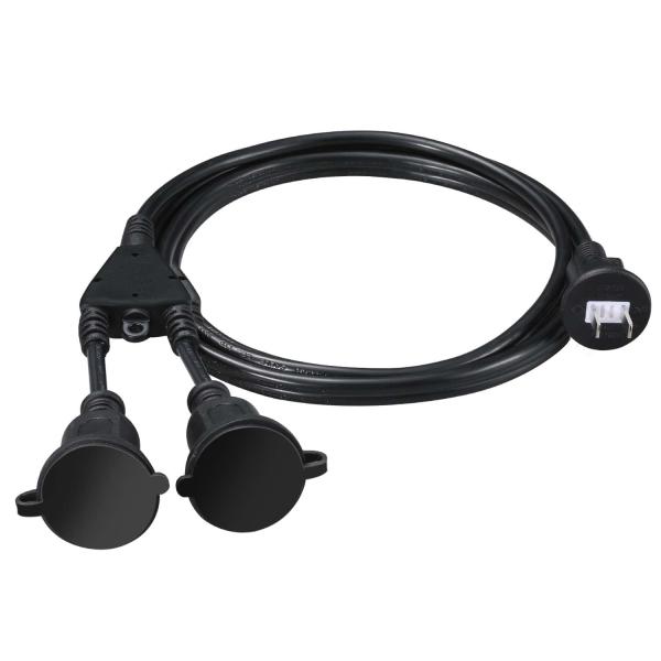 サイズ：2分岐 2m●定格電圧 / 電流:AC100V 50/60Hz(12A／125Vまで、1500Wまで) 色:黒 電線仕様: VCTF 2芯×1.25mm2 導線:銅線 ●PSE（電気用品安全法）認定商品●主な材質：銅、PVC樹脂、ユ...