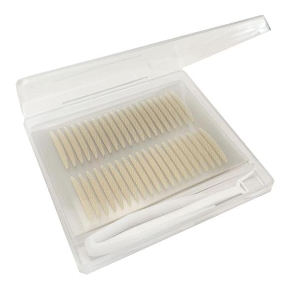 カラー：太め【内容】アイテープ約360枚6ヶ月分、収納ボックスが 1 個、Ｖ形ピンセット1本、Y形スティック1本。【貼る・簡単】簡単にで貼り付け、のりは要りません。ピンセットでテープを適当な位置にくっつけます。目を少し閉じて、接着剤が乾くま...