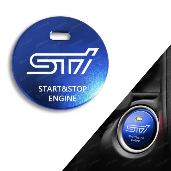 カラー：ブルーサイズ：STI【適合車種】スバル STI レヴォーグ レガシィ フォレスター インプレッサスポーツ XV B4 BRZ G4 すべての年式とすべてのモデルに適合,汎用イグニッション スイッチ プッシュ エンジンスタート ボタン...