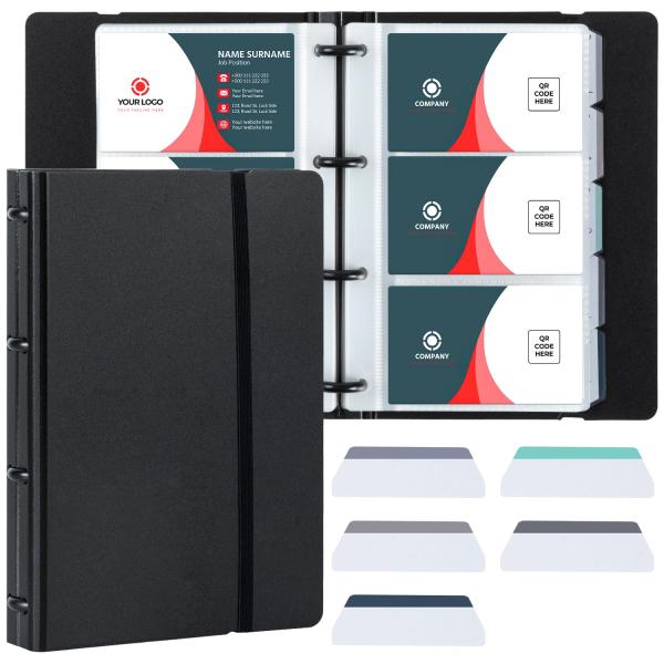 カラー：ブラックスタイル：ポケット式プレミアム品質の発泡PPとPVCポケットシートを使用。最大180枚の名刺を収納でき、30枚のクリアページで名刺を管理・保護できます。5色のインデックスタブは、必要なカードを分類し、高速検索するのに役立ちま...