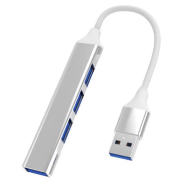 カラー：シルバースタイル：USBハブ?【USB ハブ 4in 1】ノートPCまたはデスクPCのUSB-Aポート一つで、4ポートまで接続可能となります、マルチタスクが可能になります。?【プラグ＆プレイ】ドライバー不要、プラグ＆プレイ 。軽量約...