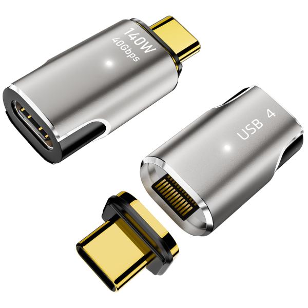 ?【アップグレード140W】：USB Cマグネットアダプターは5V/3A-28V/5A、最大140WのUSB電力供給を実現でき、お使いのデバイスに最速の充電を提供します。?【24ピン磁気設計】：USB Cアダプタは新しい磁気設計を採用し、2...