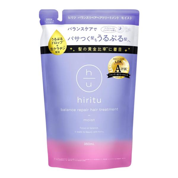 ?詰め替え：350g・甘く上品なアプリコット＆ジャスミンの香り?パサつく髪もうるぷる髪へ?乾燥から髪を守る、モイストラスティング処方?摩擦から髪を守る、ナイトケア成分