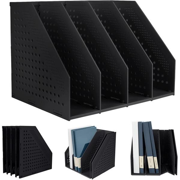 カラー：ブラックサイズ：4段スタイル：ファイルボックス材質：3.0mmPPプラスチック，頑丈で耐久性があります。大容量：ファイルの整理収納を心配せずに、その他の小さな消耗品を区画することができます。本、雑誌、ノート、オフ ィス用品などを整理...