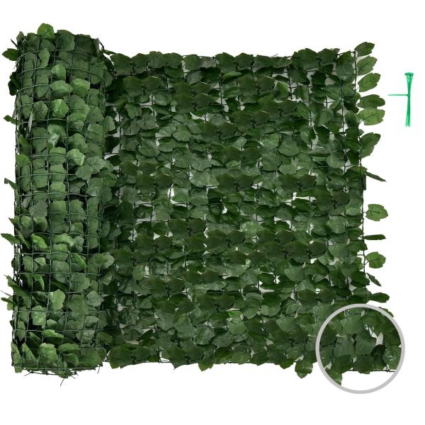 カラー：グリーン★サイズ ：約100cm×300cm；★葉のサイズ：6cmx6.5cm★重量:約1.4kg★ 素材：PE、ポリエステル【自然のフェンス】各フェンスには1696枚のリアルなかえでが付いており、自然でファーの感触を演出しています...