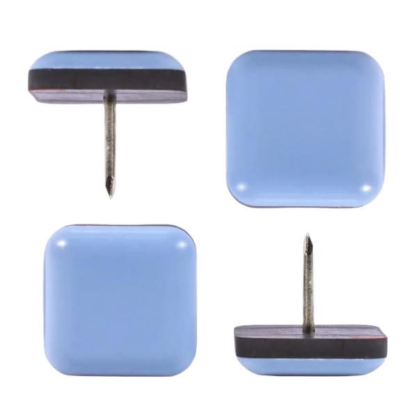 カラー：グレーサイズ：25mm四角 nail【特徴】テフロン（フッ素樹脂製）なので家具がスム ーズに移動できます。、日常の使用や家具の動きによる傷から硬い床を保護します。【用途】家具の移動にノイズを減らす、フローリング・カーペット・畳の床に...