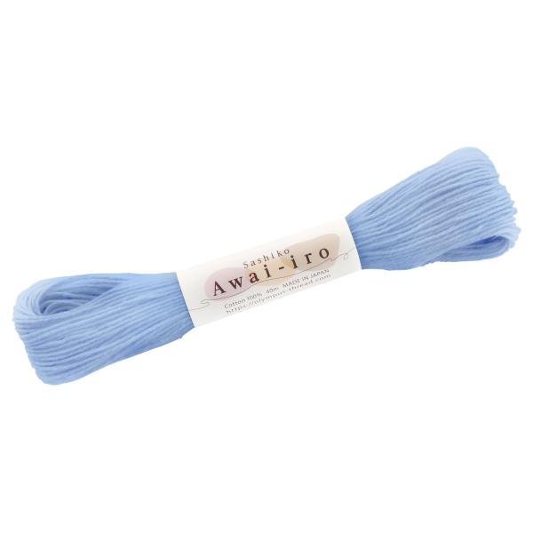 カラー：スカイブルースタイル：COL.A14仕立：1かせ約40m素材：綿100％糸本来の風合いを大切にした刺し子、花ふきんに適した糸です。日本製