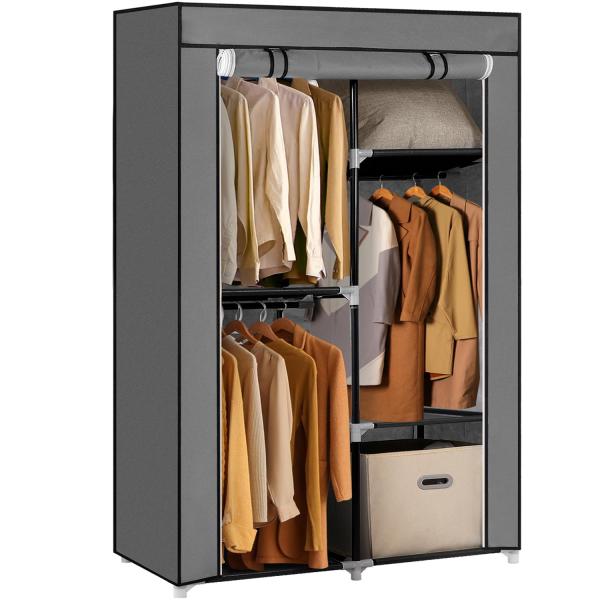 カラー：グレーサイズ：幅 88×奥行44×高さ165cmスタイル：モダン【抜群の収納力 クローゼット】幅88×奥行44×高さ165cm。豊富な収納スペースがあり、衣類はもちろん、箱物などをまるごと収納出来可能です。部屋に収衣類はもちろん小物...
